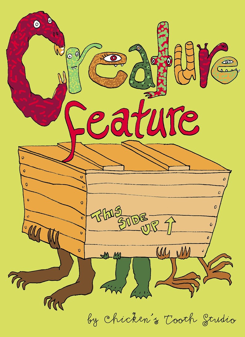 Printable Coloring Book CREATURE FEATURE - Etsy
