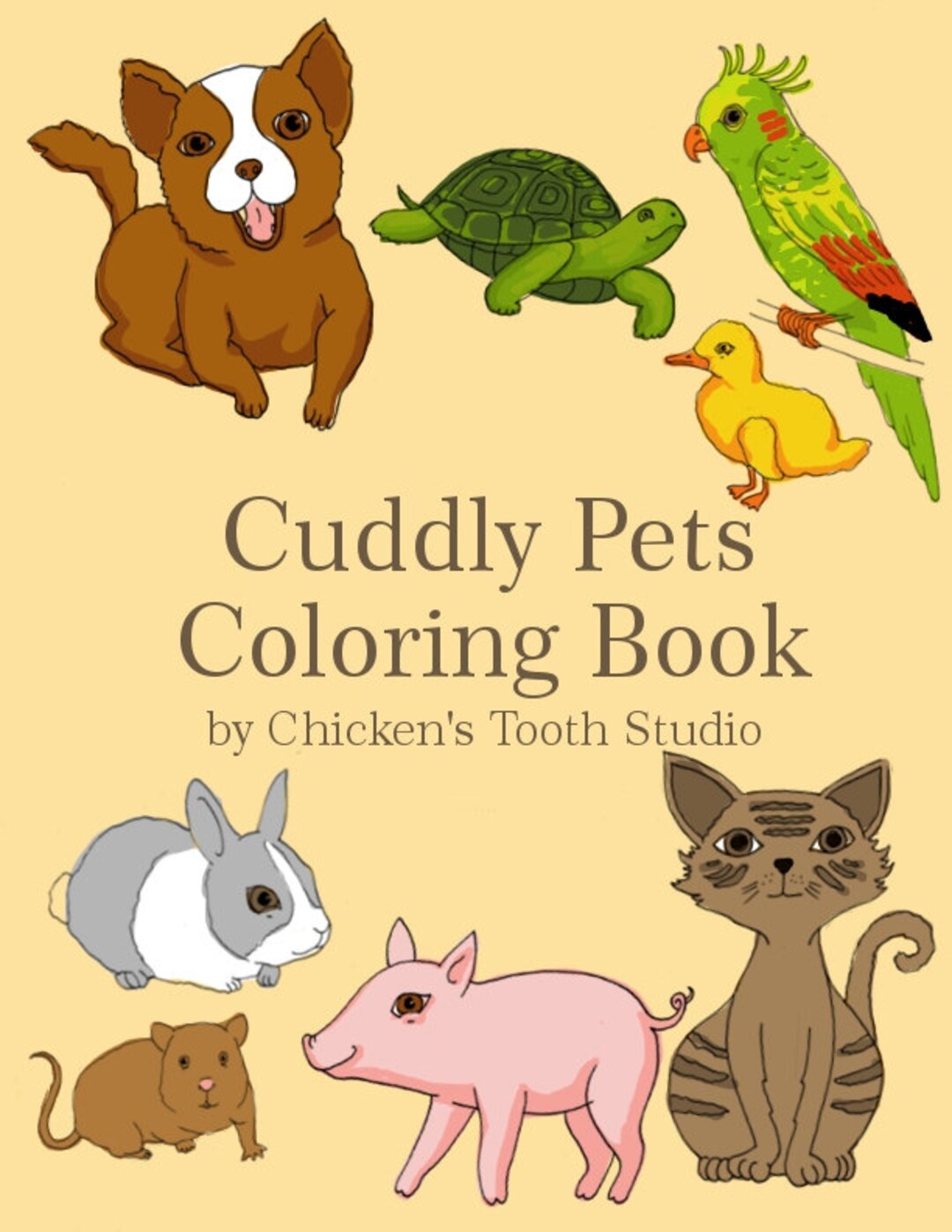 Printable Coloring Book CUDDLY PETS - Etsy
