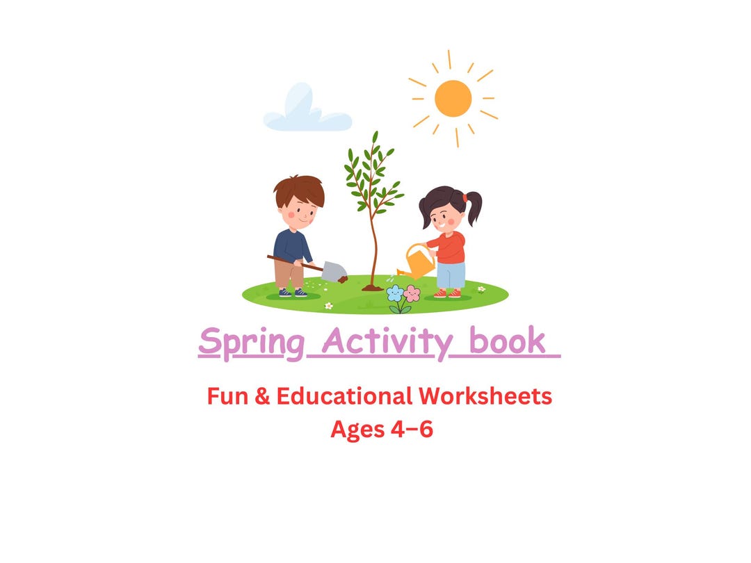 Spring Activity Book for Kids (printable PDF | Ages 4–6) - Etsy