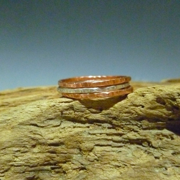 Copper Silver Ring - Etsy