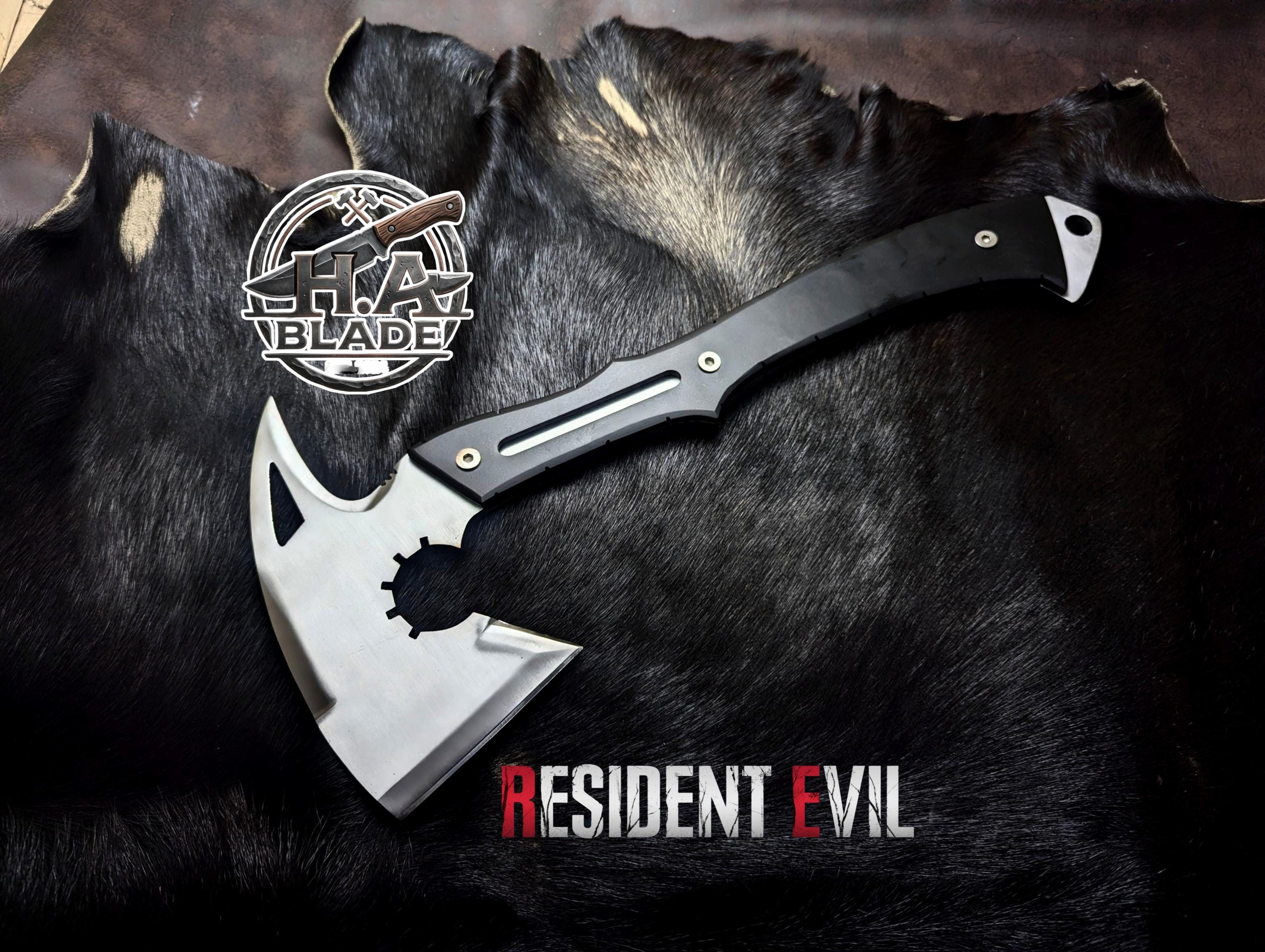 Resident Evil Leon Hatchet | RE9 Full Tang Stainless Steel Axe, G10 ...