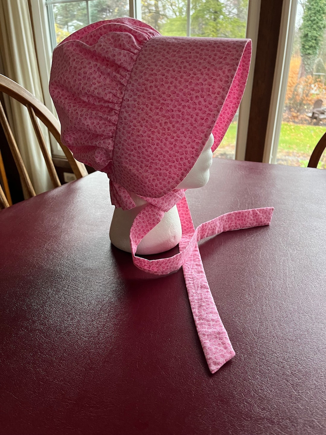 READY TO SHIP Girls' Pink Bonnet Sunbonnet Prairie Pioneer Sunhat ...