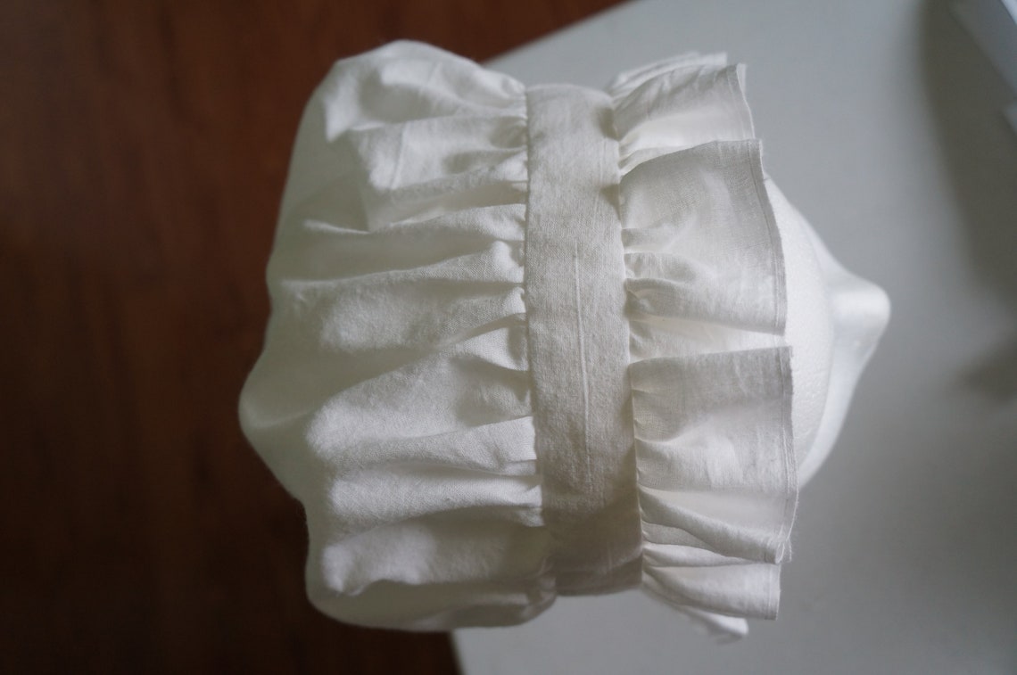 Ladies' or Girls' Ruffled Dormeuse Cap cotton or | Etsy