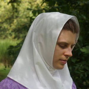 Women's White or Unbleached Medieval Veil-back Wimple And/or Veil in ...