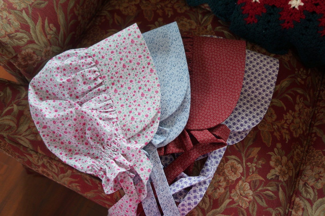 Girls Calico Prairie Bonnet Sz Small Medium Large Prairie - Etsy