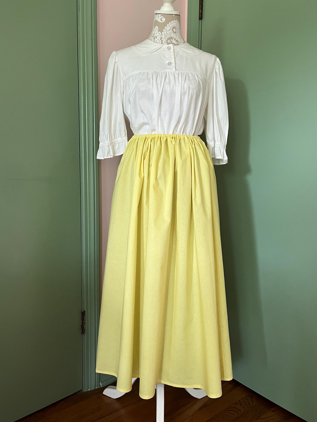 READY TO SHIP 3 Gored Comfort Drawstring Skirt | 100% Cotton Yellow ...
