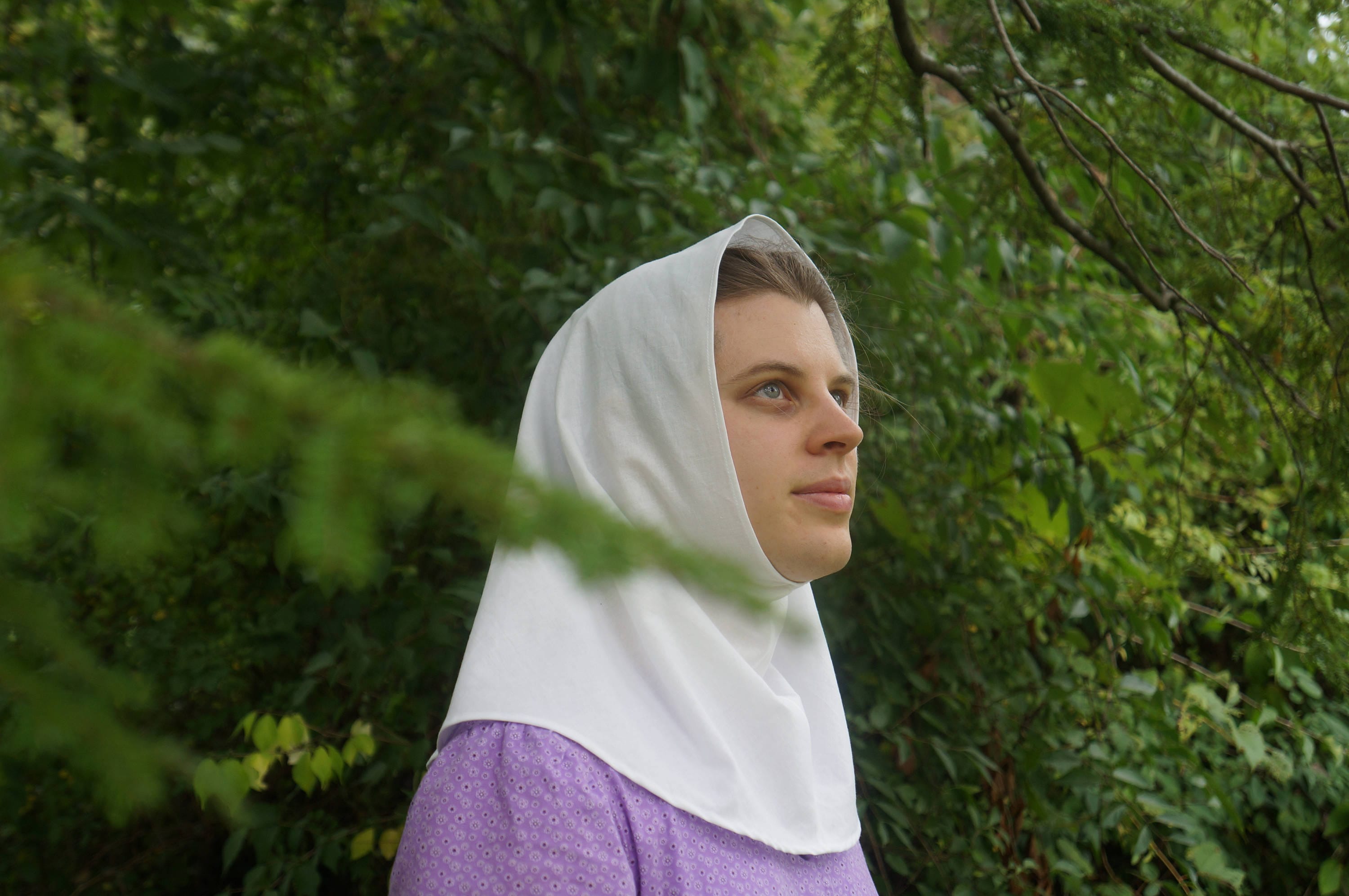 Women's White or Unbleached Medieval Veil-back Wimple | Etsy