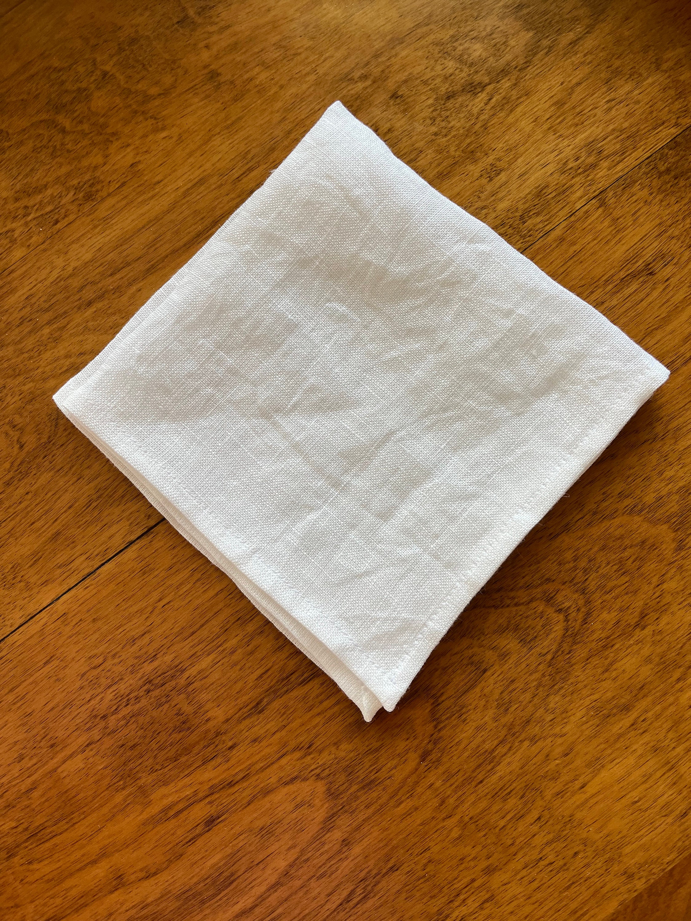 Women’s Simple White Linen Handkerchief | 100% Linen - Etsy