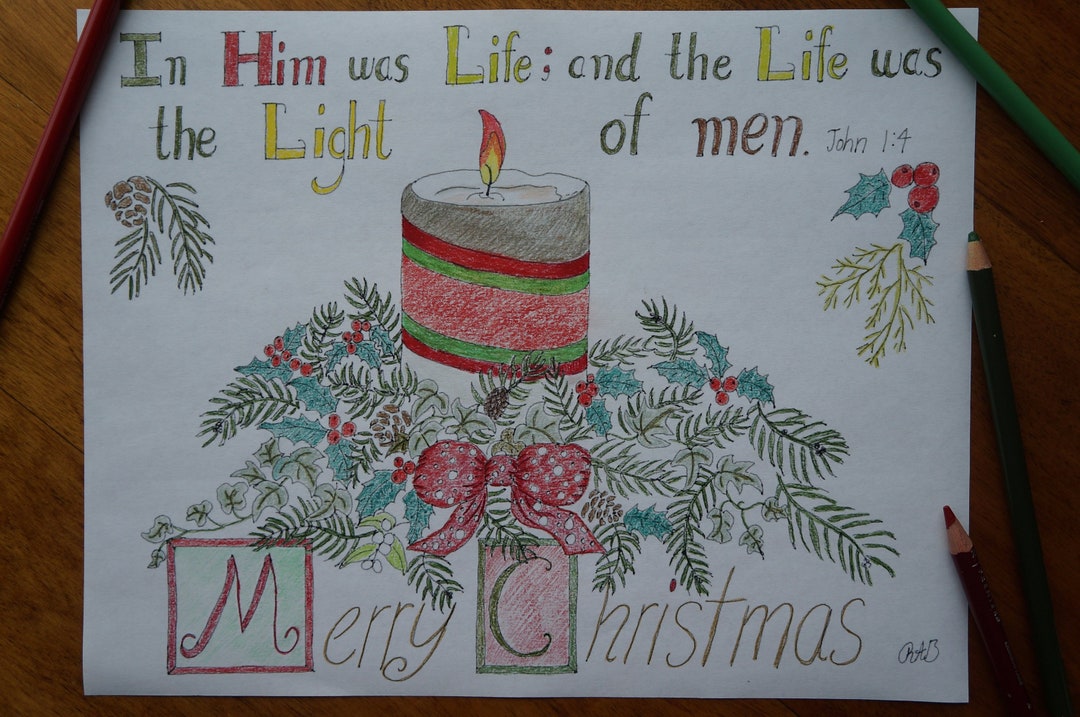 INSTANT DOWNLOAD Christmas Coloring Page | Light of the World | Winter ...
