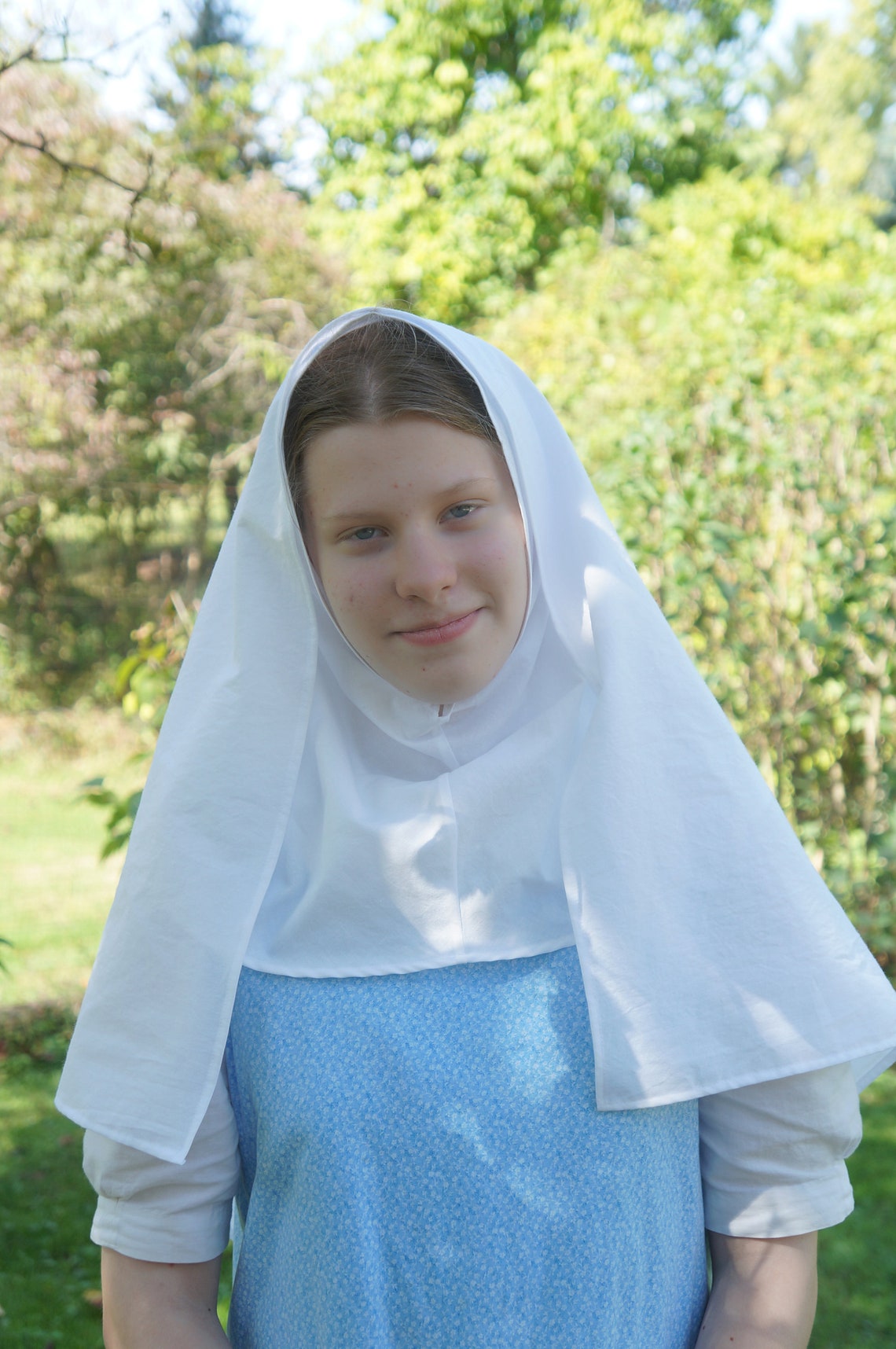 Girl's White or Unbleached Medieval Veil-back Wimple - Etsy