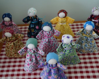 Handmade Flannel Cabin Dolls Historical Dolls Dollhouse Dolls Pew Dolls ...