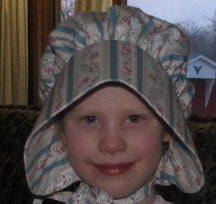 Girls Calico Prairie Bonnet Sz Small, Medium, Large | Prairie | Pioneer ...