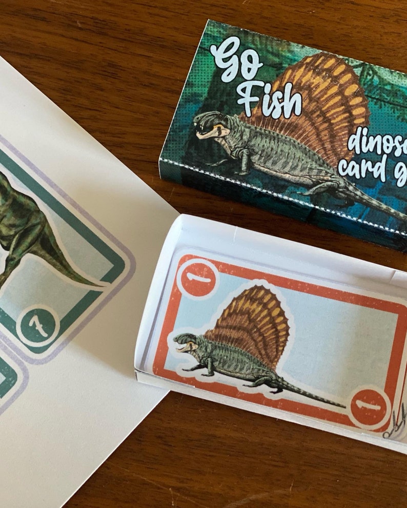 Printable Go Fish Dinosaur Matchbox Card Game Digital Download Crafting ...