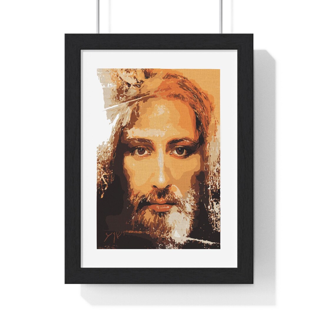 Shroud of Turin Face of Jesus Yeshua Vertical Framed Poster | Mid ...