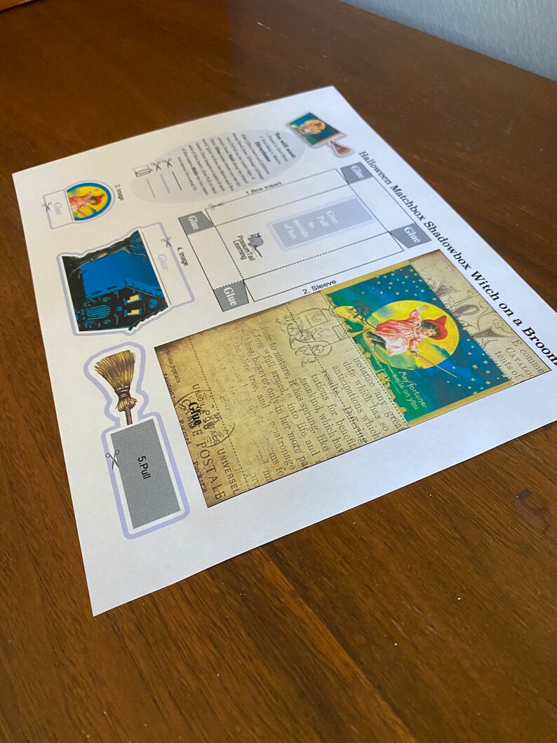 Printable Halloween Matchbox Shadow Box Digital Download Crafting ...