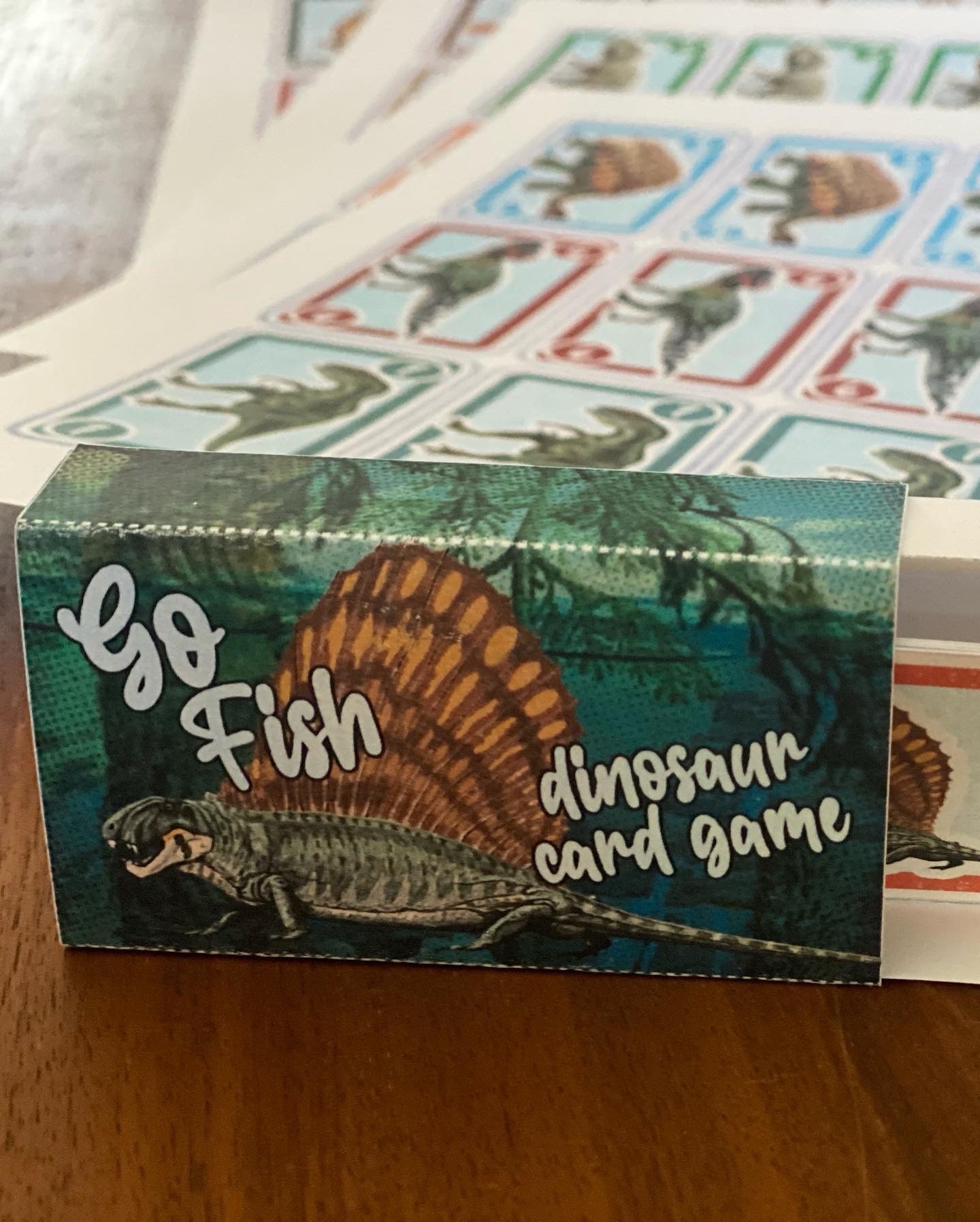 Printable Go Fish Dinosaur Matchbox Card Game Digital Download Crafting ...