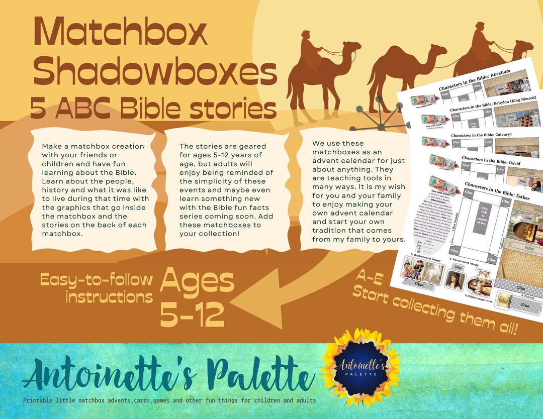 Bible Stories Alphabet Matchboxes A-E - Etsy