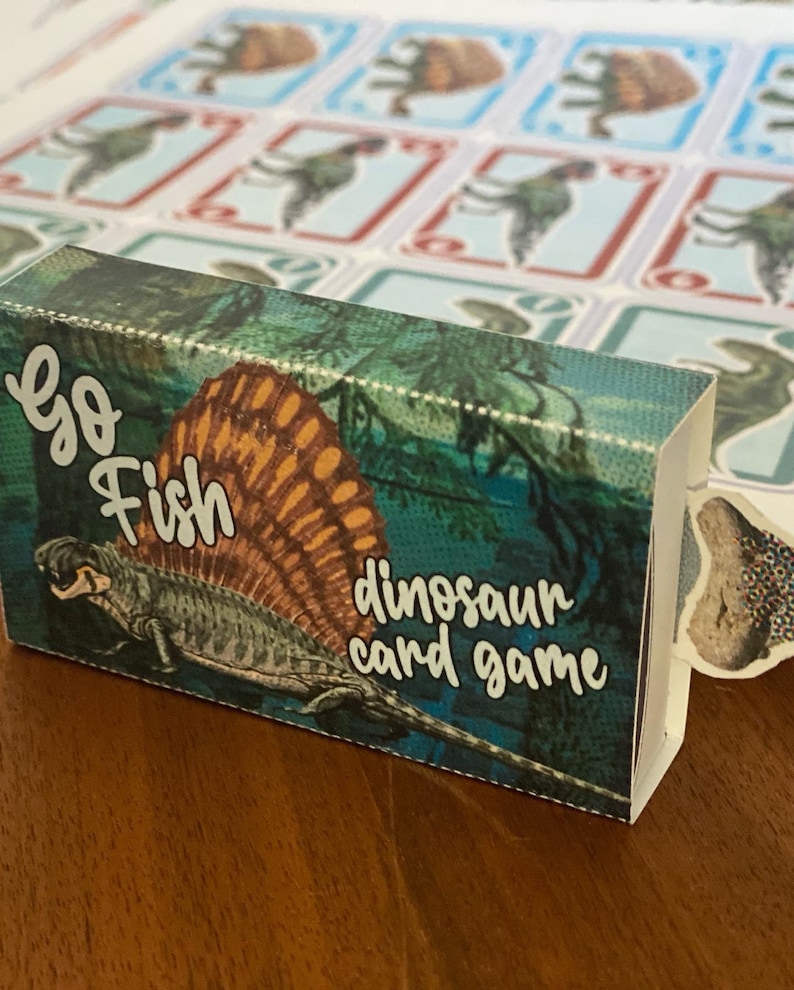 Printable Go Fish Dinosaur Matchbox Card Game Digital Download Crafting ...