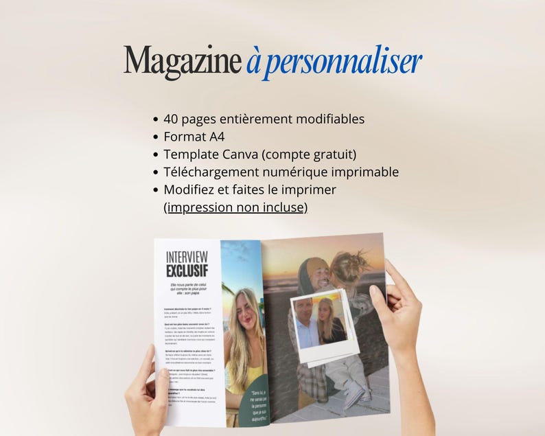 Personalized Dad Magazine Template Canva Template Personalized
