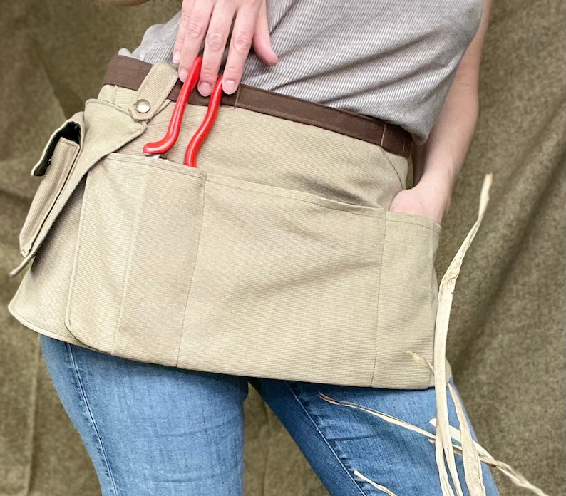 Canvas Apron Tool Belt With Water Resistant Lining and Removable Cargo ...