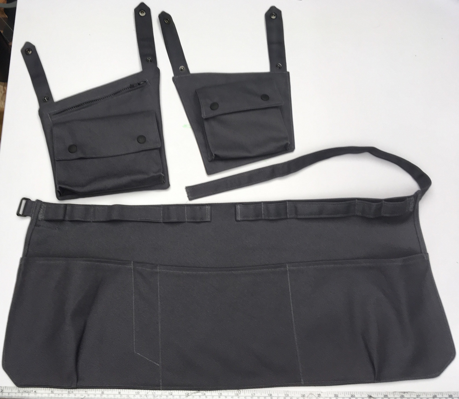 Black Canvas Half Apron With Removable Cargo Pockets - Etsy