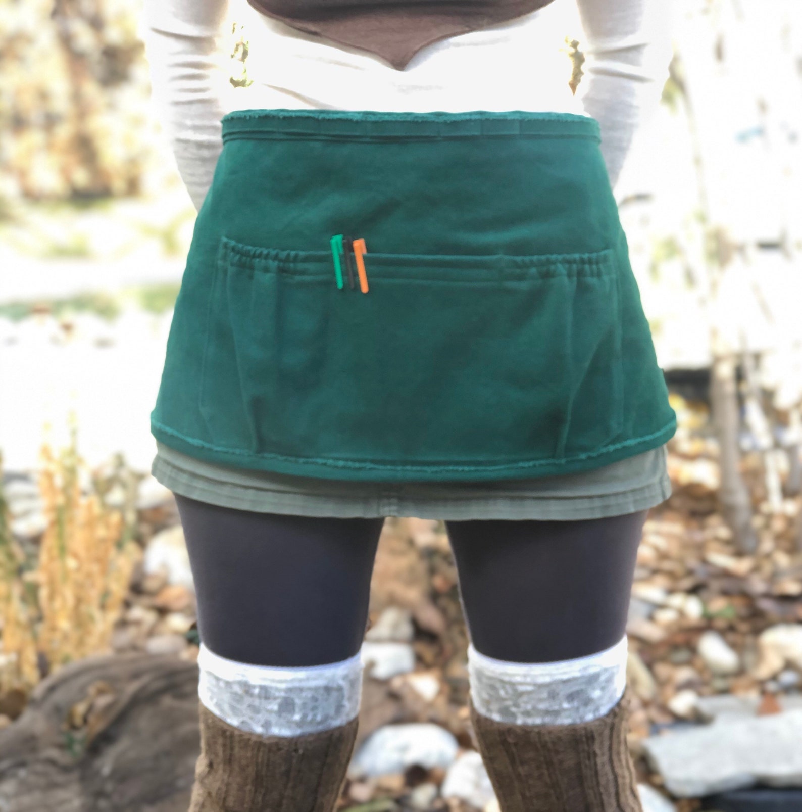 Everyday Mini Apron in Emerald or Denim - Etsy
