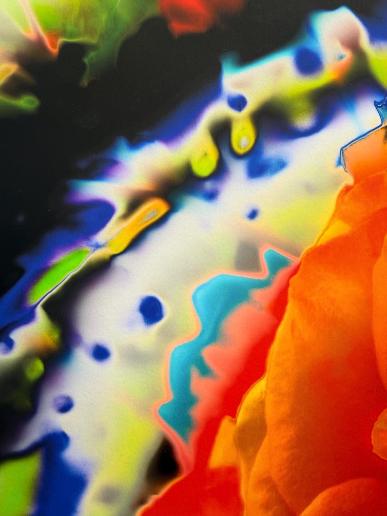 Rainbow Rose Wall Art Print | Vibrant Floral Artwork | Colorful Modern ...
