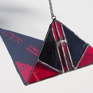 Stained Glass Triangle Hanging-deadpool Inspired Black and Red - Etsy