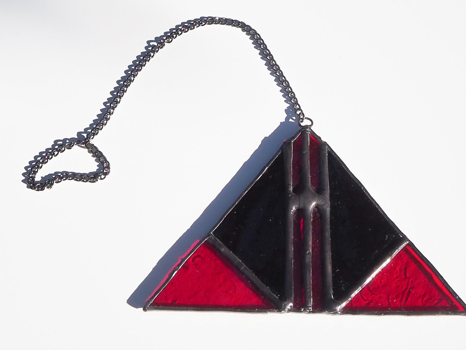 Stained Glass Triangle Hanging-deadpool Inspired Black and Red - Etsy