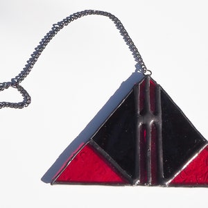 Stained Glass Triangle Hanging-deadpool Inspired Black and Red - Etsy