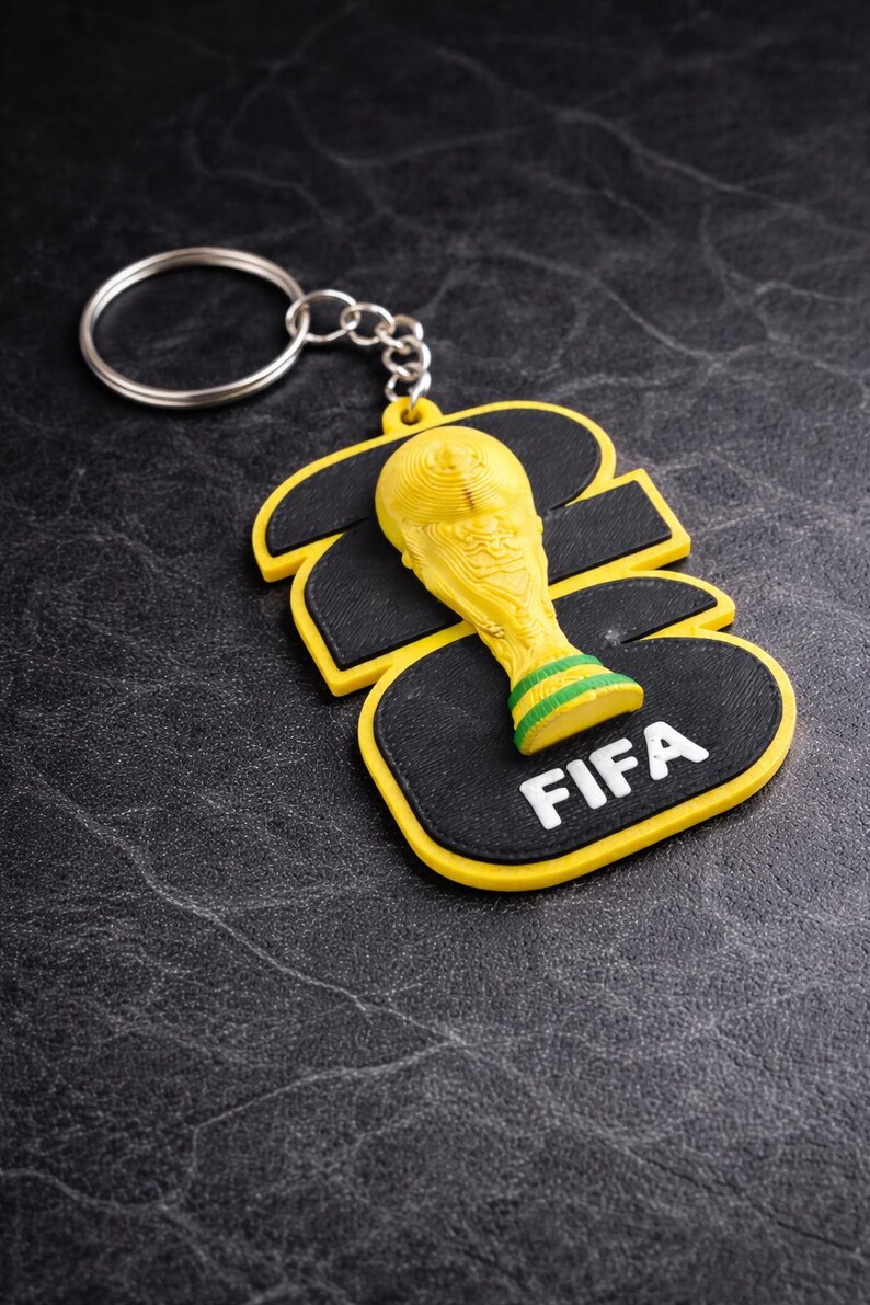 3D Printed World Cup Trophy Keychain | Soccer Football Fan Souvenir ...