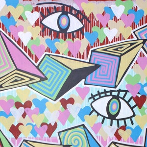 ORIGINAL Huge Surrealism Cubism Abstract Street Art Urban Pop Painting ...