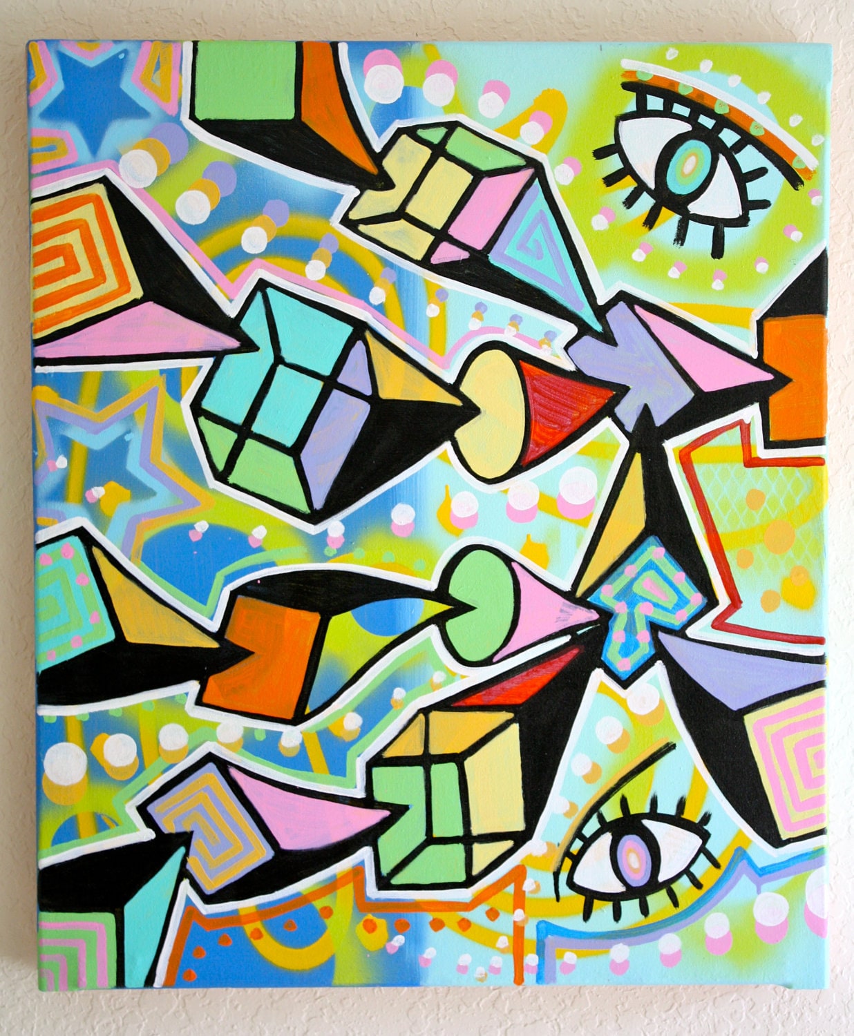 ORIGINAL Surrealism Cubism Abstract Street Art Urban Spray Paint Pop ...
