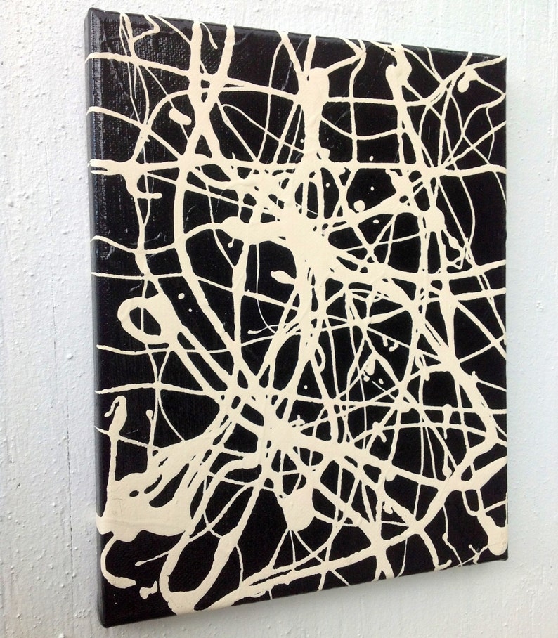 ORIGINAL Abstract Expressionism Contemporary Black and White Painting ...
