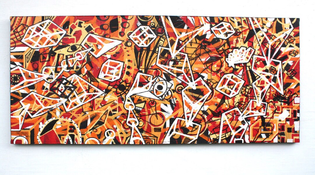 CHRIS RIGGS Original Abstract Large Contemporary Pop Art Fine Art ...