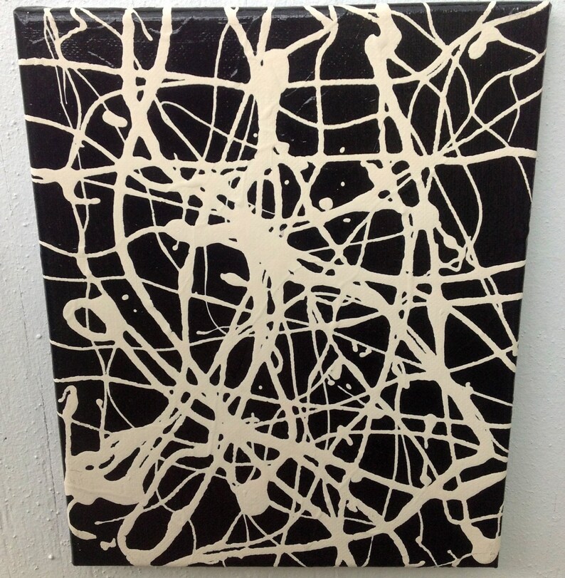 ORIGINAL Abstract Expressionism Contemporary Black and White Painting ...