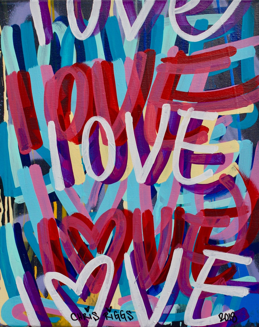 16 X 20 Inches Love Street Art Graffiti Contemporary Free - Etsy