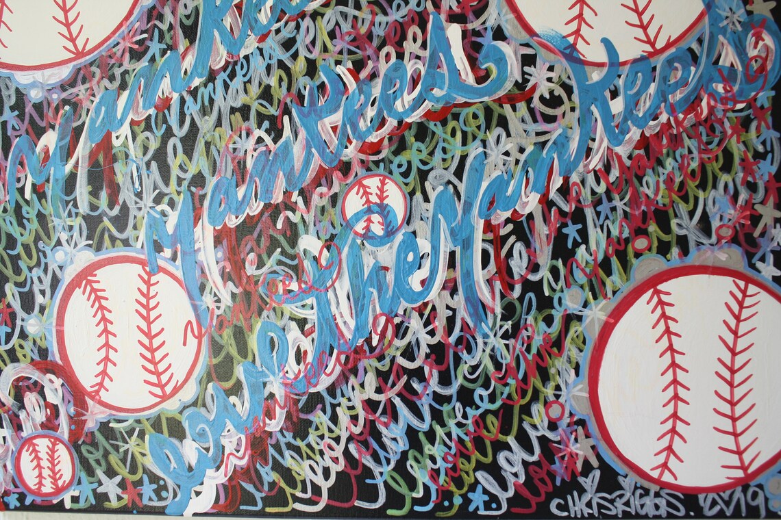 16 X 20 Inches Yankees Baseball Love Street Art Graffiti - Etsy
