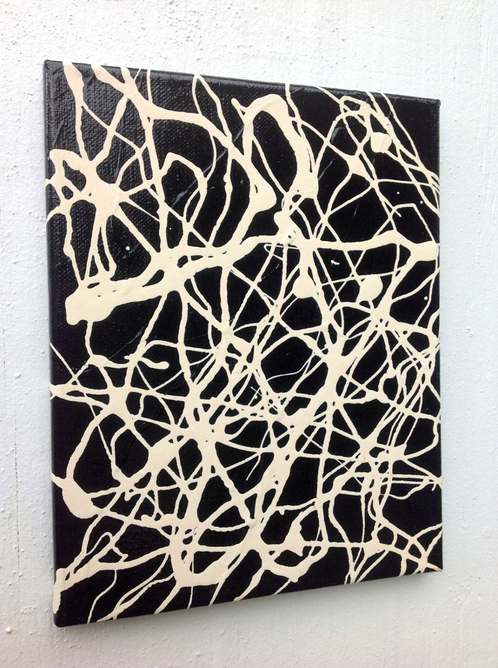 ORIGINAL Abstract Expressionism Contemporary Black and White Painting ...