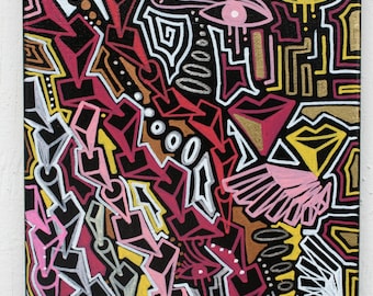 ORIGINAL Abstract Contemporary Pop Art Fine Art Surrealism Canvas ...