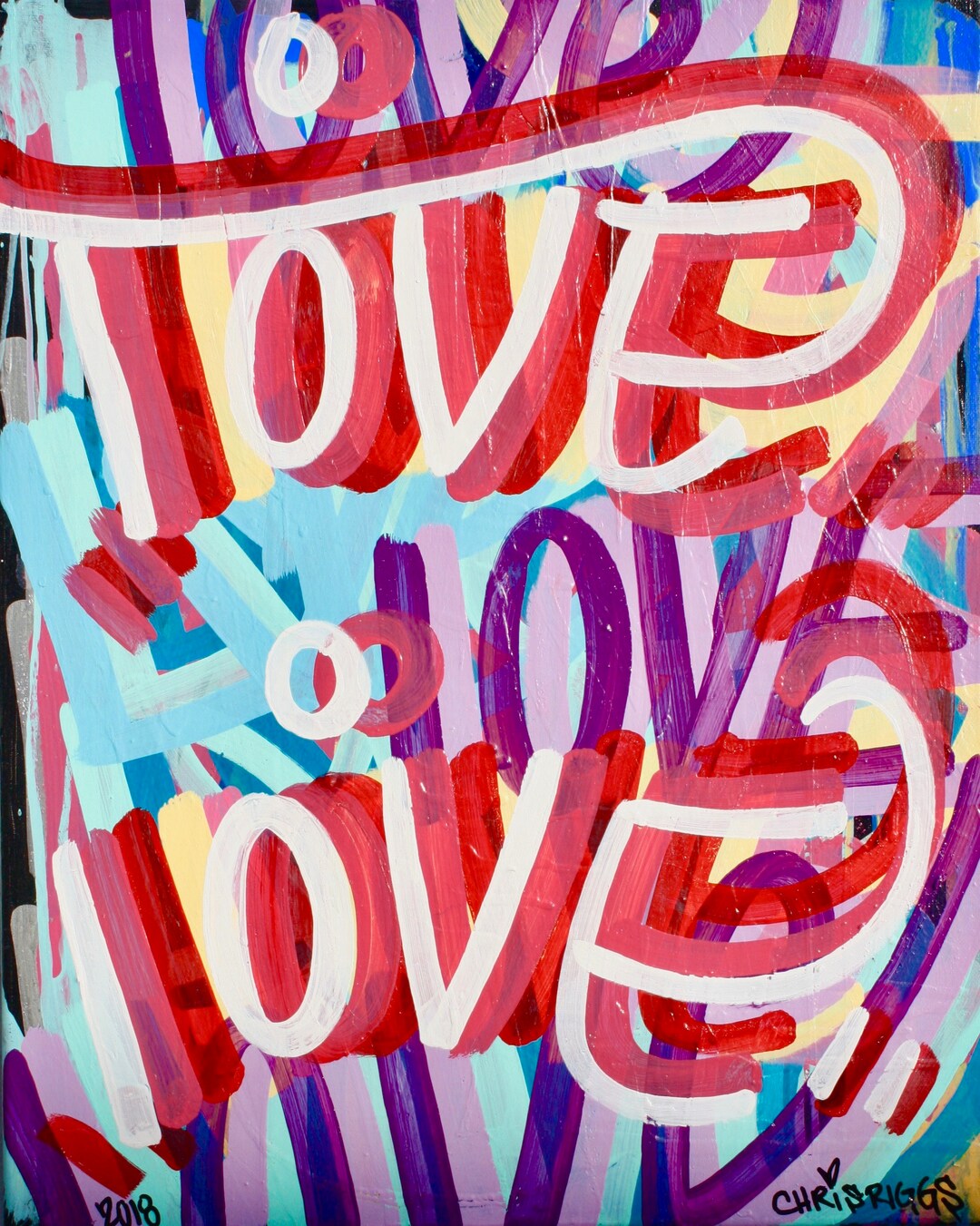 16 X 20 Inches Love Street Art Graffiti Contemporary Free Shipping ...