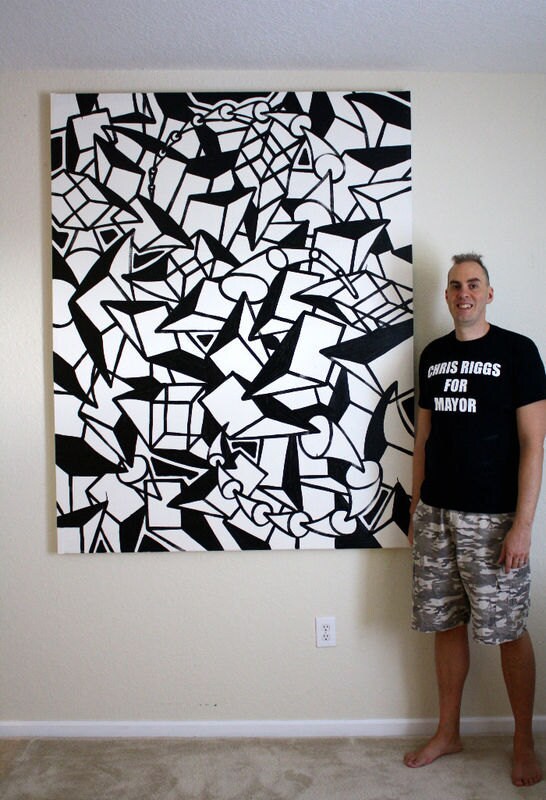 Original Chris Riggs for Mayor Black and White Abstract Fine Art Urban ...