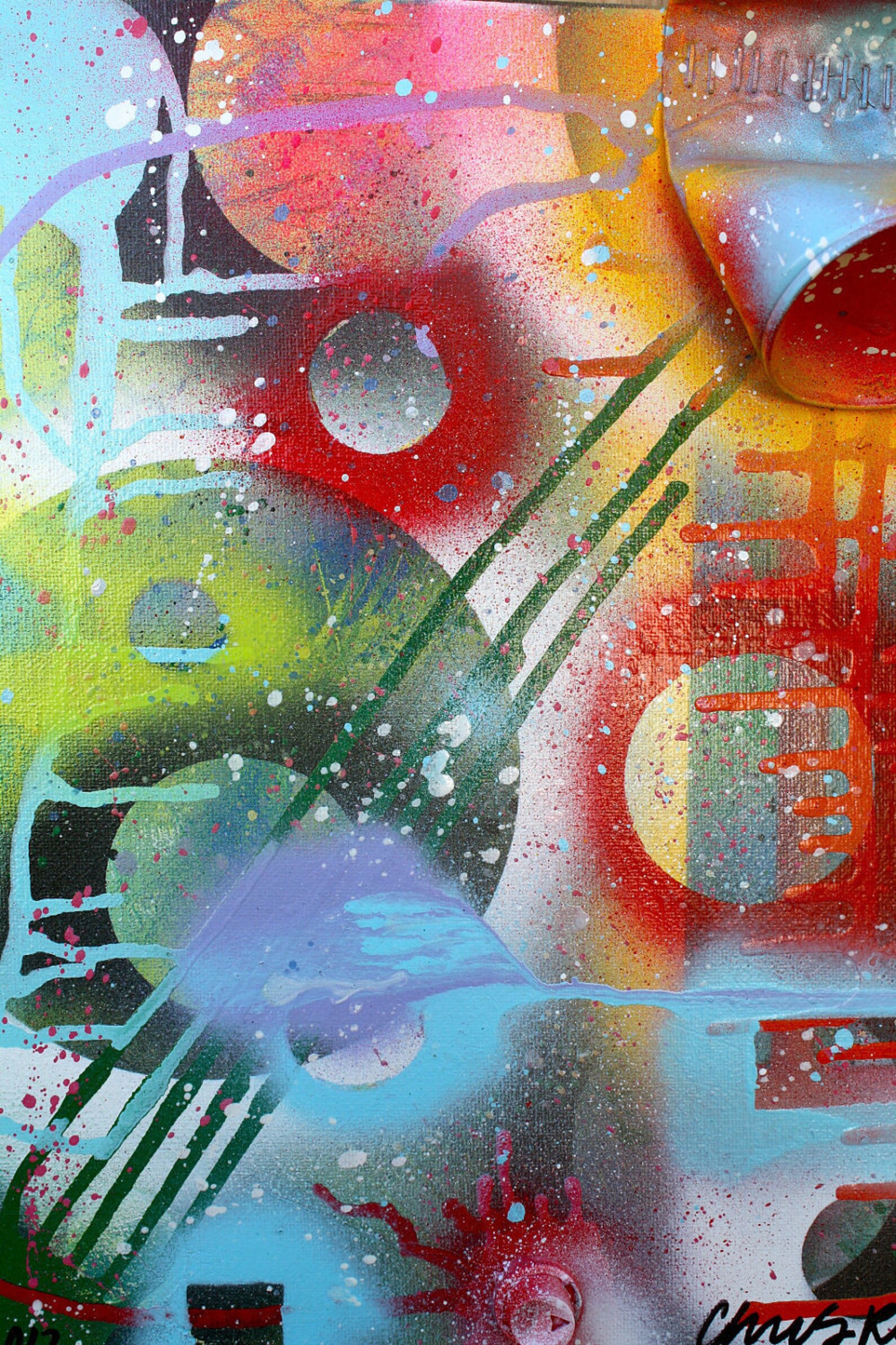 ORIGINAL Abstract Contemporary Urban Cubism Fine Art Spray Paint ...