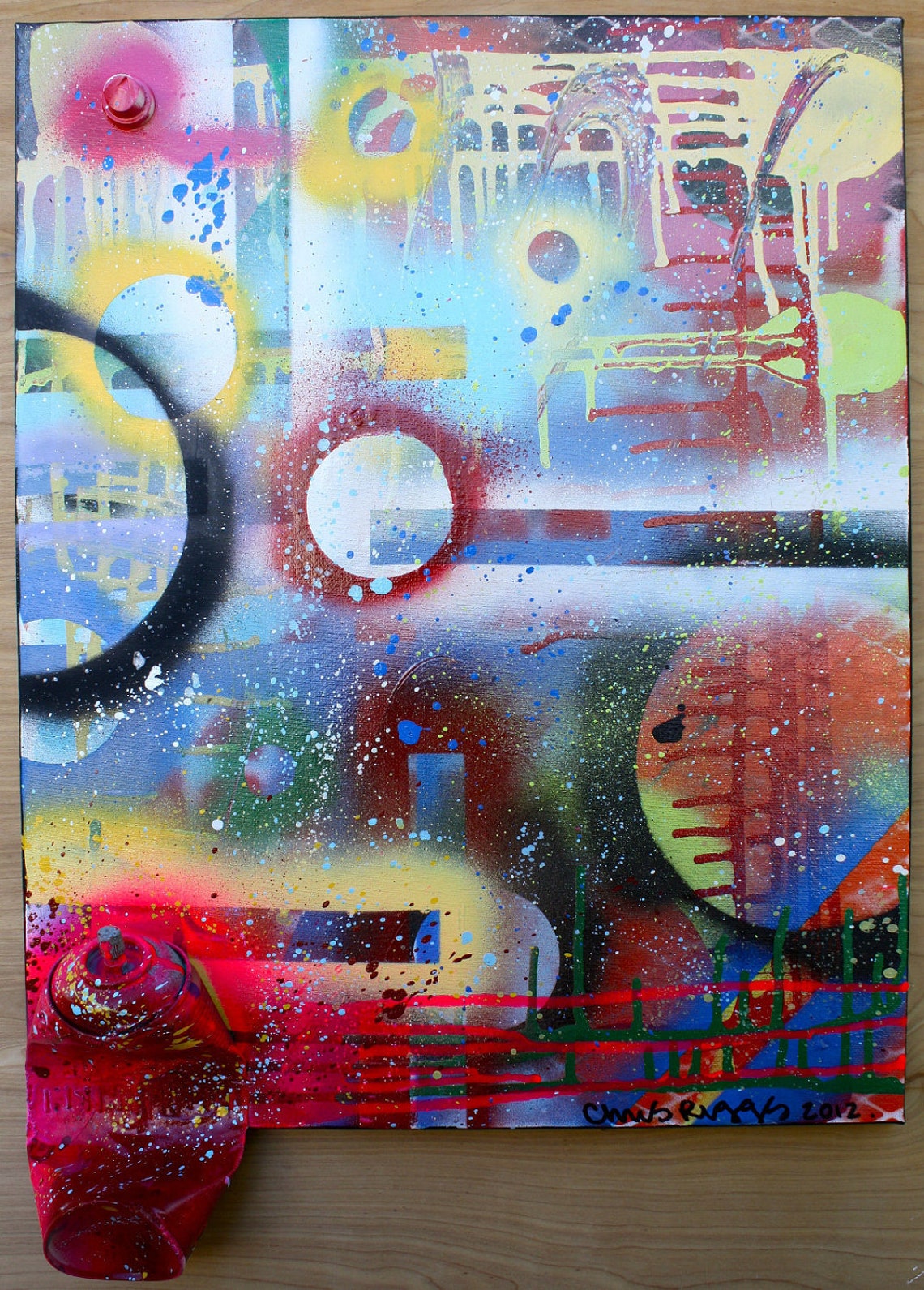 ORIGINAL Abstract Contemporary Pop Art Fine Art Spray Paint Modern ...