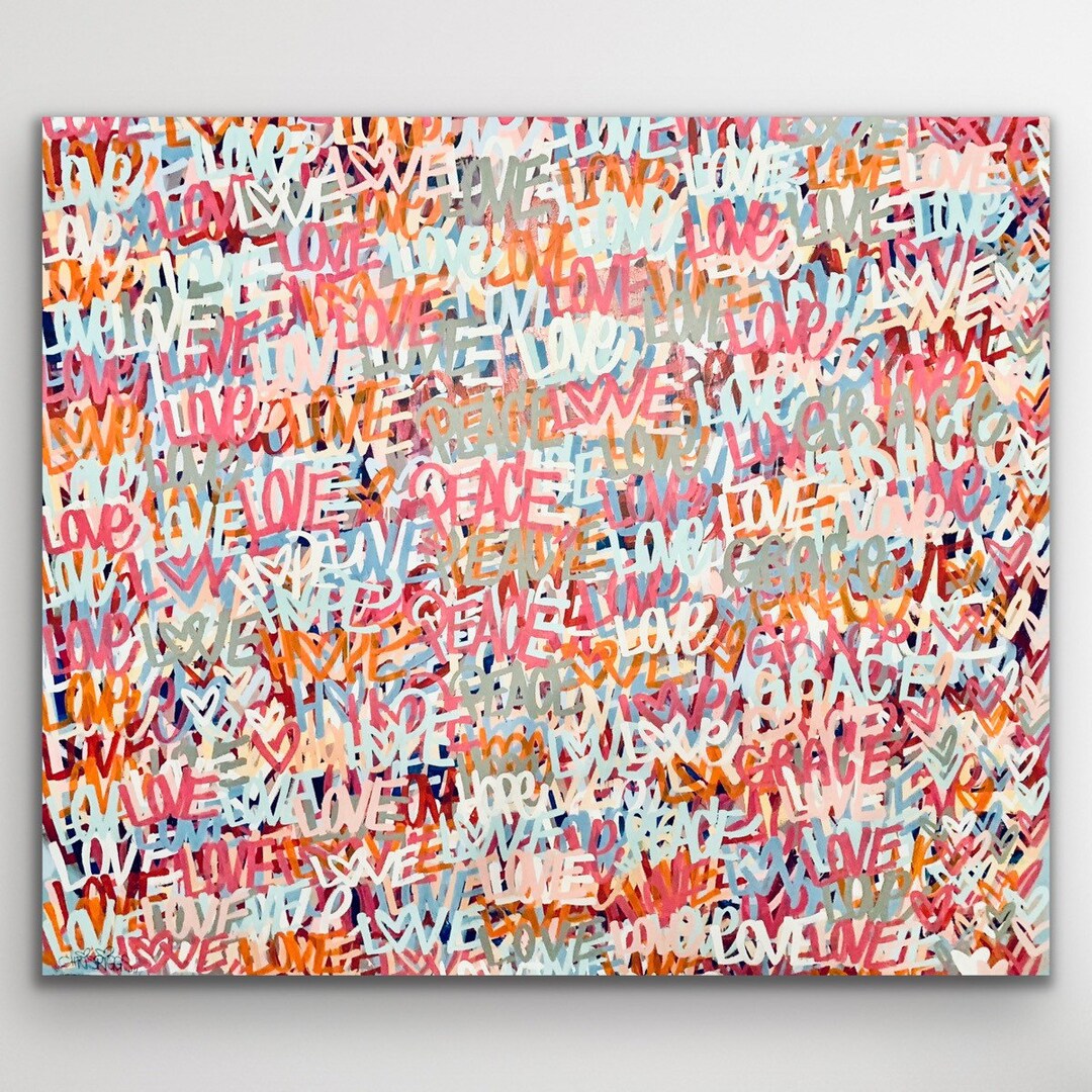 Love 84 X 84 Inches Street Art Canvas Fine Art Large Love Art Spray ...
