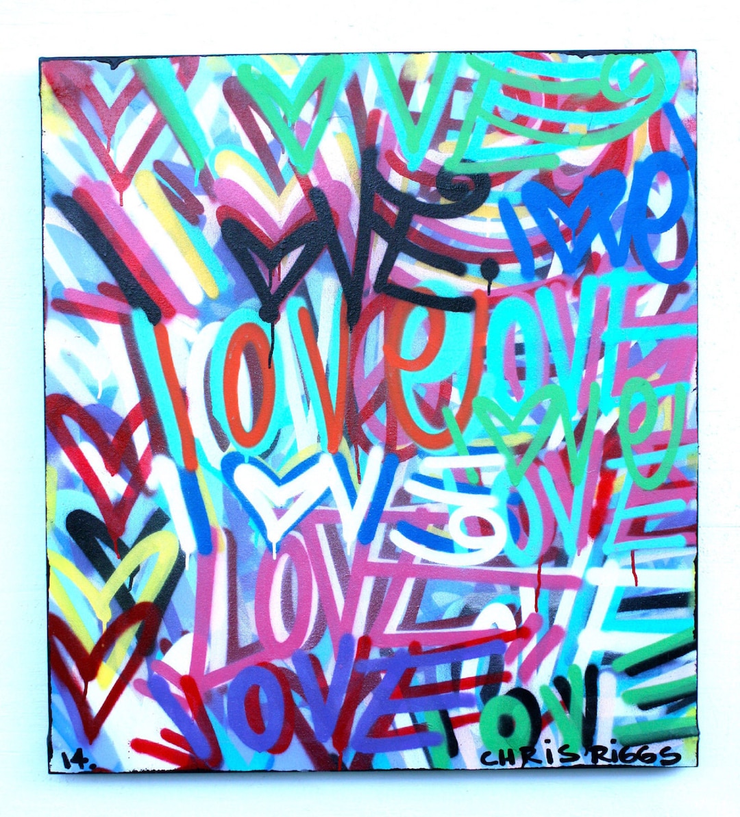 LOVE Original Fine Art Street Art Canvas Valentines Gift Urban - Etsy