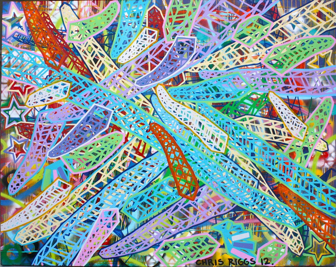 FREE SHIPPING Large Original Urban Cubism Colorful Modern Contemporary ...