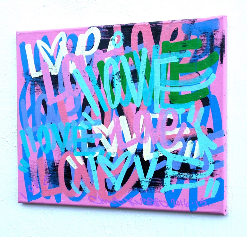 ORIGINAL Love Valentine's Day Painting Contemporary Street Art Nyc ...