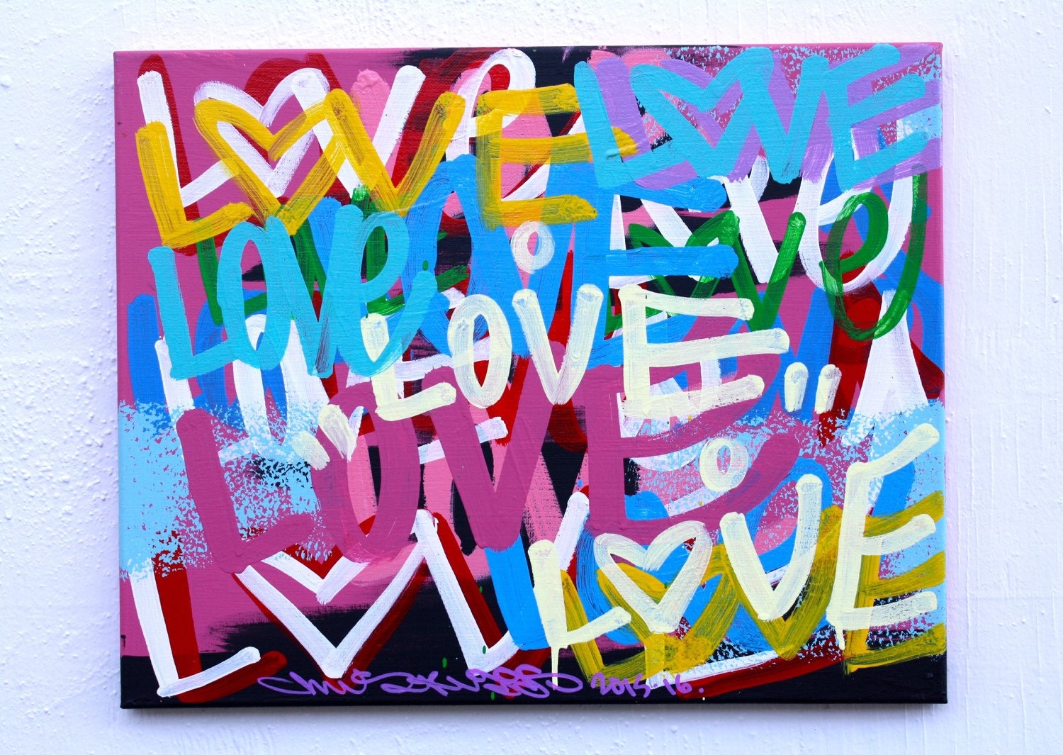ORIGINAL Love Valentine's Day Painting Contemporary Street Art Nyc ...