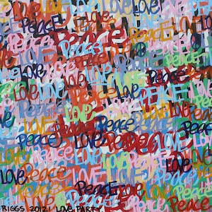 ORIGINAL Large Love Peace Abstract Street Art Urban Pop Art Acrylic ...